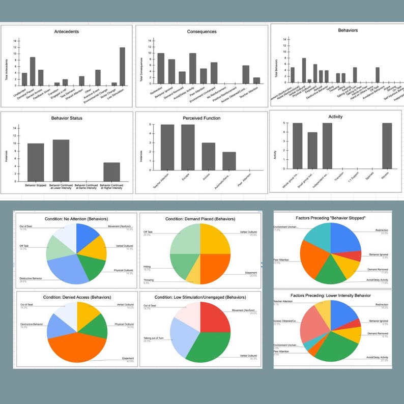 School Based FBA Template - Automatically Graphs Your ABC Data! Graph ...
