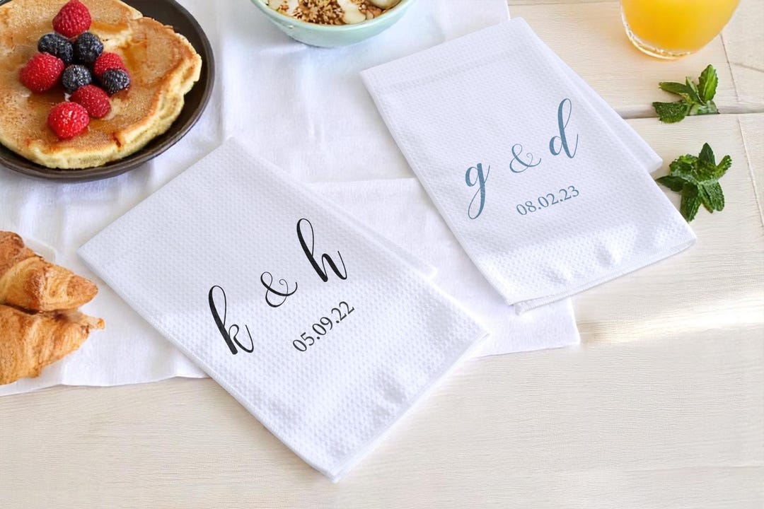 Custom Kitchen Towel, Personalized Initials Dish Towel, Colorful Hand ...