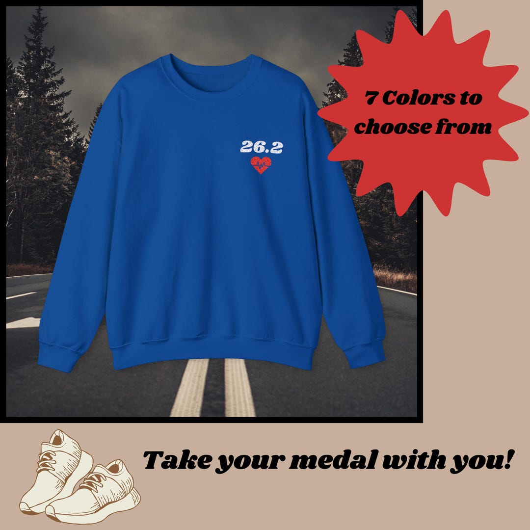 Marathon Sweatshirt, Marathon Gift, 26.2 Embroidered Sweater, Perfect ...