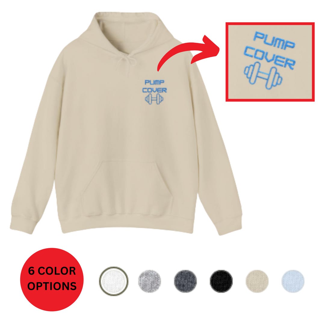 Pump Cover Men, Cute Embroidered Hoodie, Unisex Hooded Sweatshirt, Gift ...