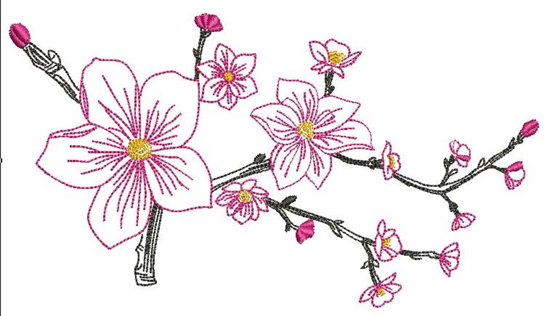 Sakura Machine Embroidery Designs, Instantly Download - Etsy