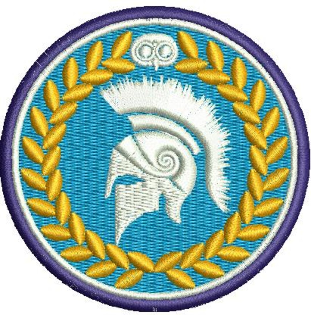 Spartan Helmet and Laurel Branch Machine Embroidery Design, Instantly ...