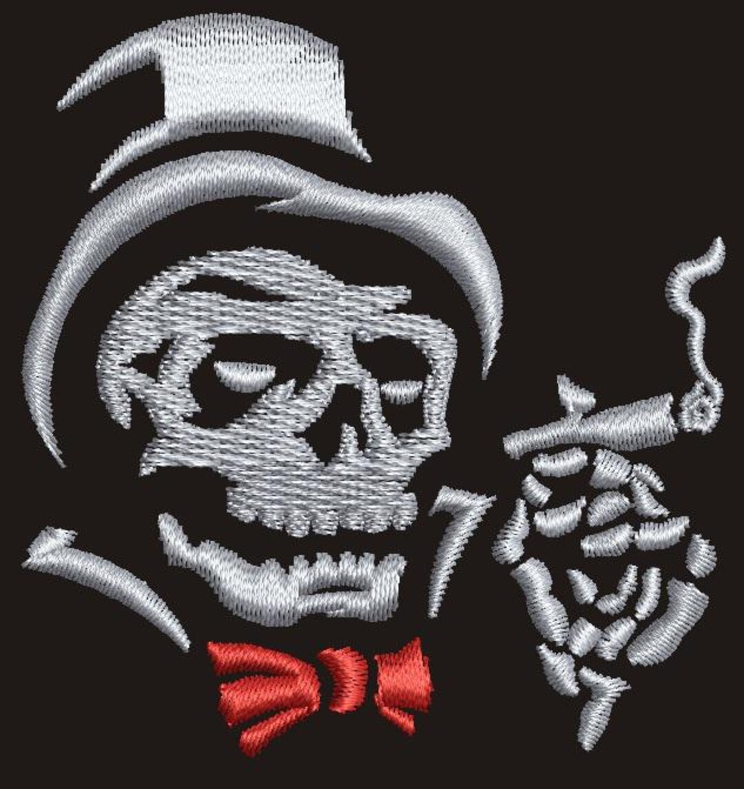 Skull Machine Embroidery Design Instant Download Halloween Gothic ...