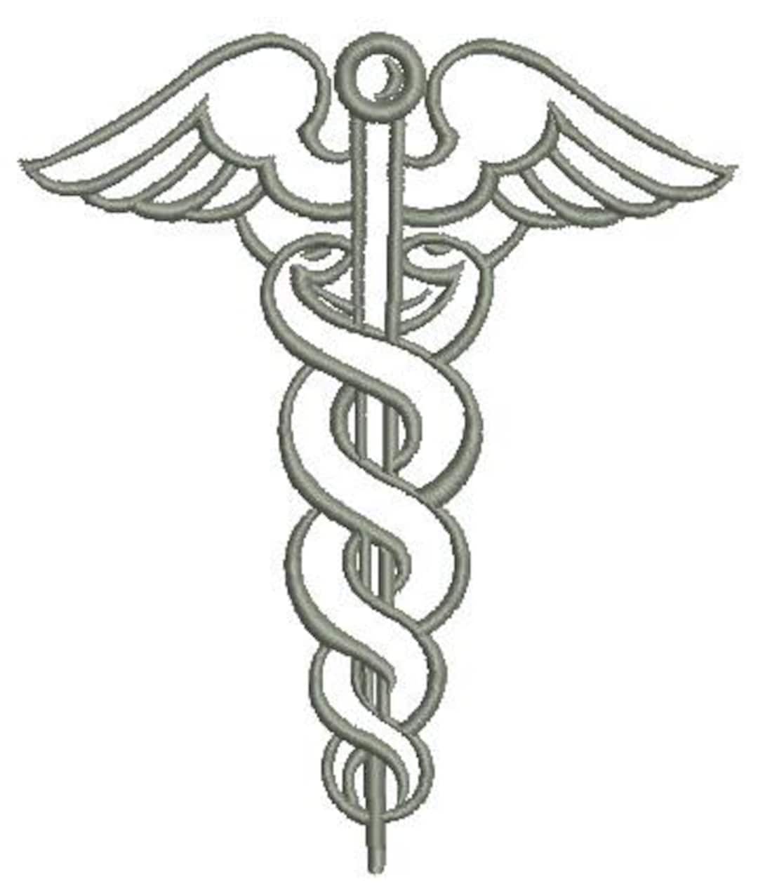 Caduceus Embroidery, Medical Pattern, Healthcare Design Embroidery ...