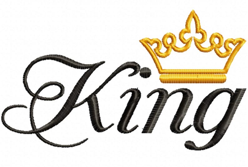 Queen and King, Mr and Mrs, His and Her Wedding Gift Machine Embroidery ...