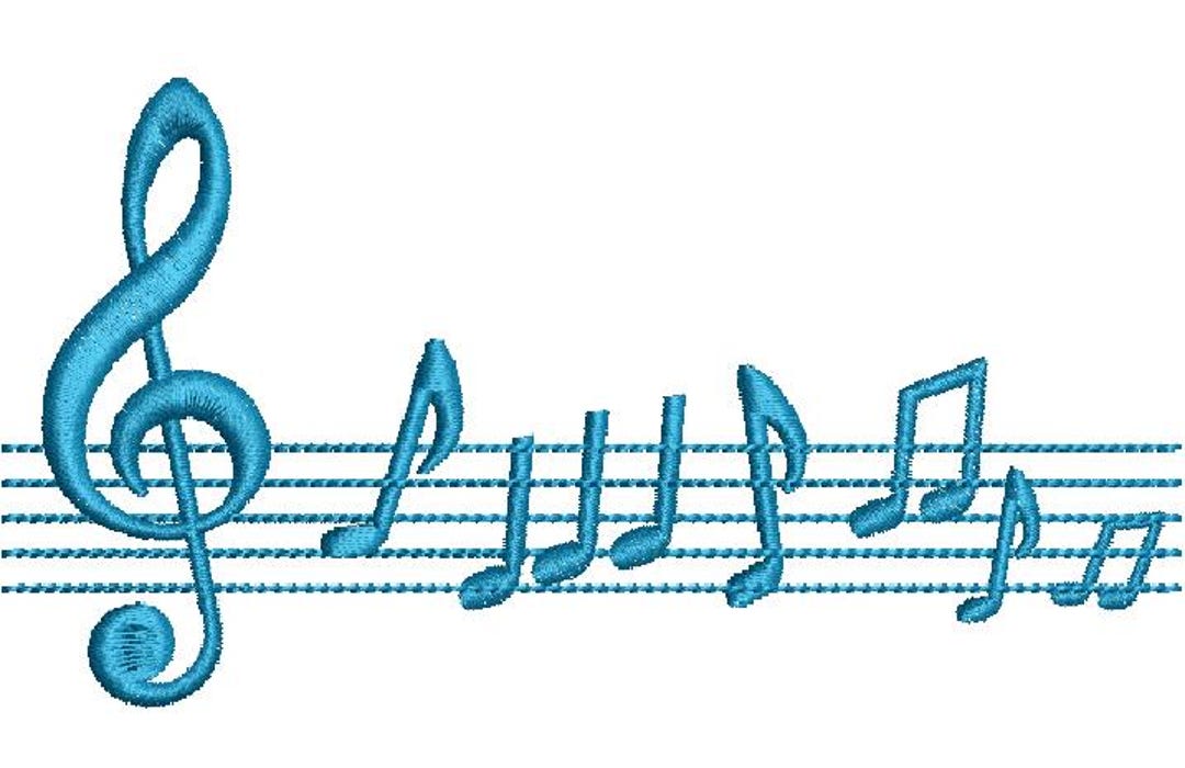 Musical Notes Machine Embroidery Design, Instantly Download - Etsy
