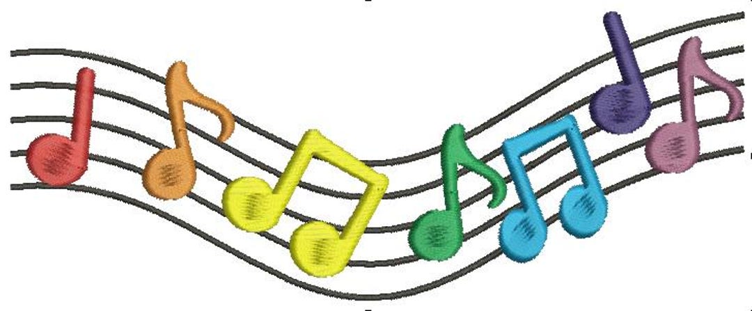 Musical Notes Music Word Art Machine Embroidery Design - Etsy