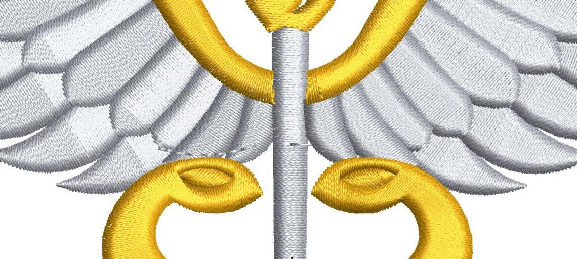 Caduceus Embroidery, Medical Pattern, Healthcare Design Embroidery ...
