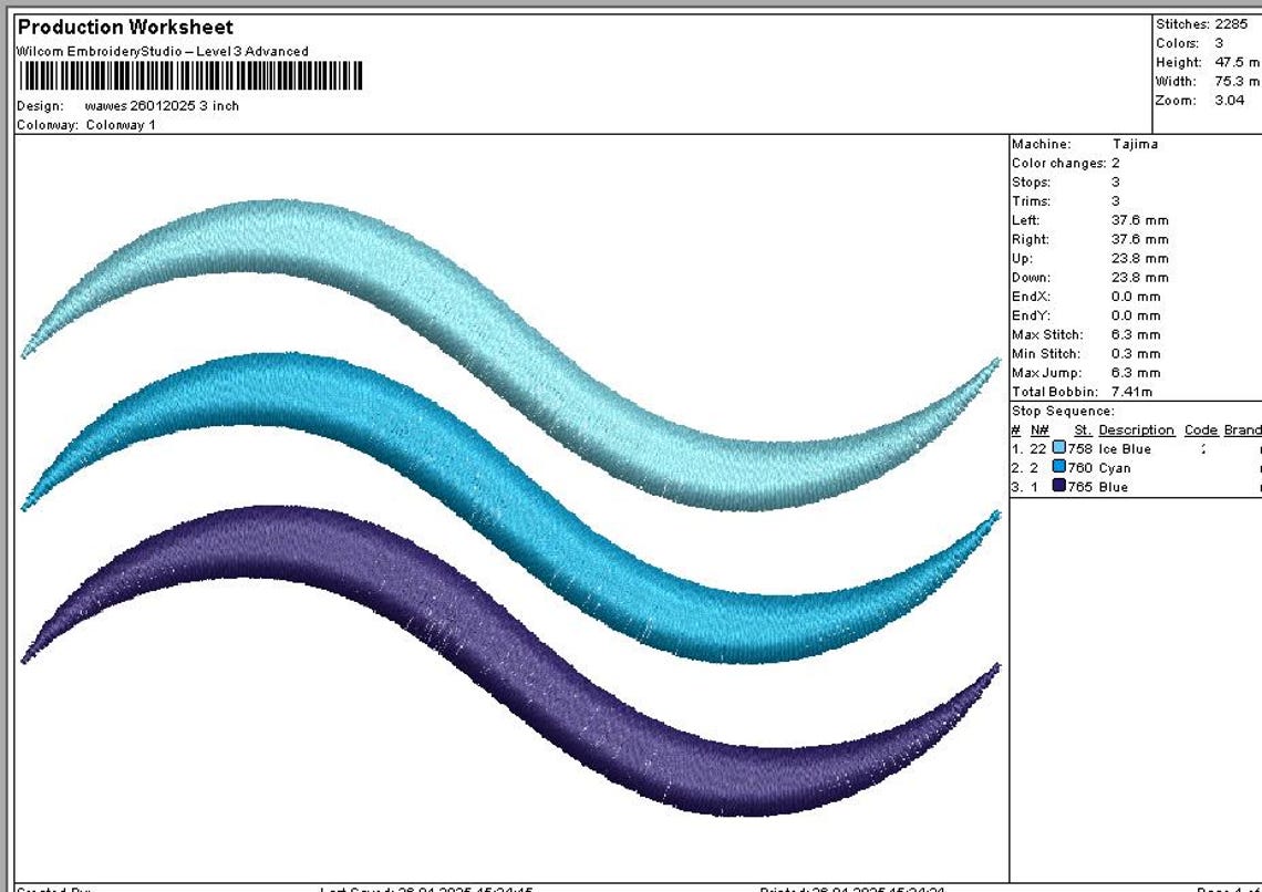 Waves 26012025 Machine Embroidery Designs, Instantly Download - Etsy