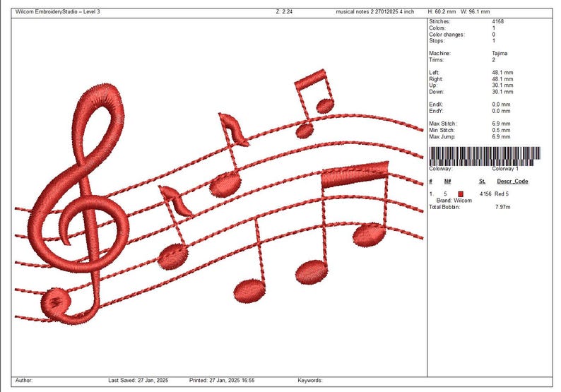 Musical Notes Machine Embroidery Designs Floral Machine Embroidery ...