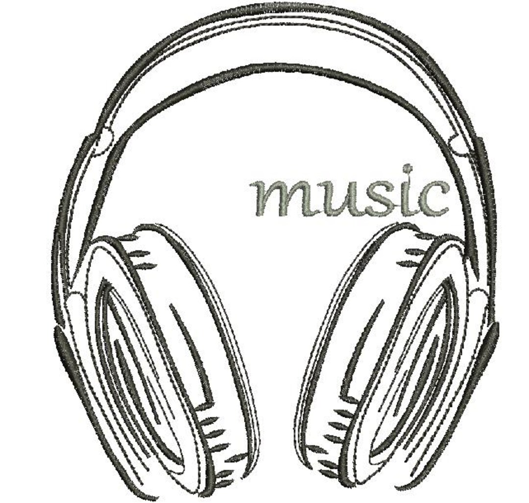 Headphone Embroidery Machine Embroidery Design , Instantly Download - Etsy