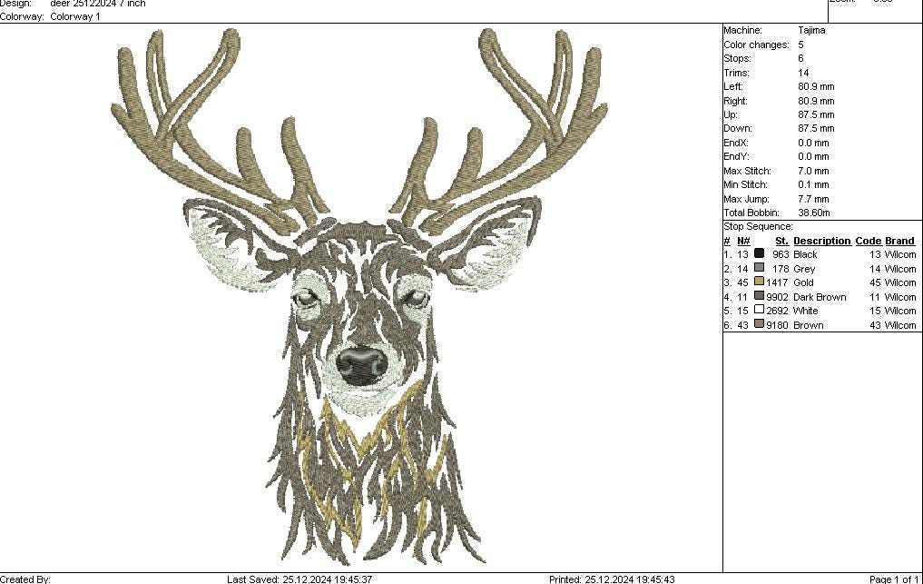 Whitetail Buck Deer Machine Embroidery Designs, Instantly Download - Etsy