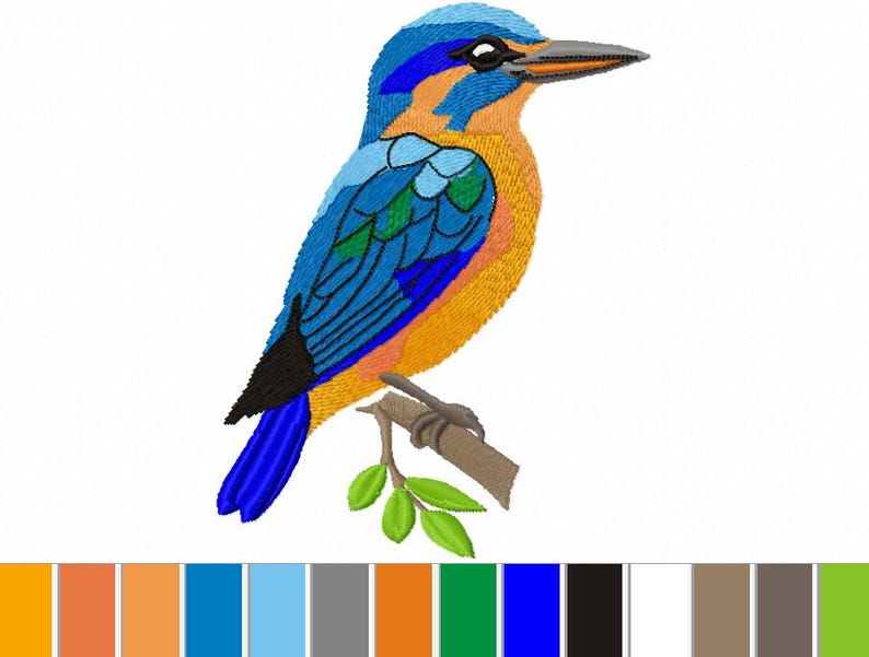 Kingfisher Machine Embroidery Design, Instantly Download - Etsy