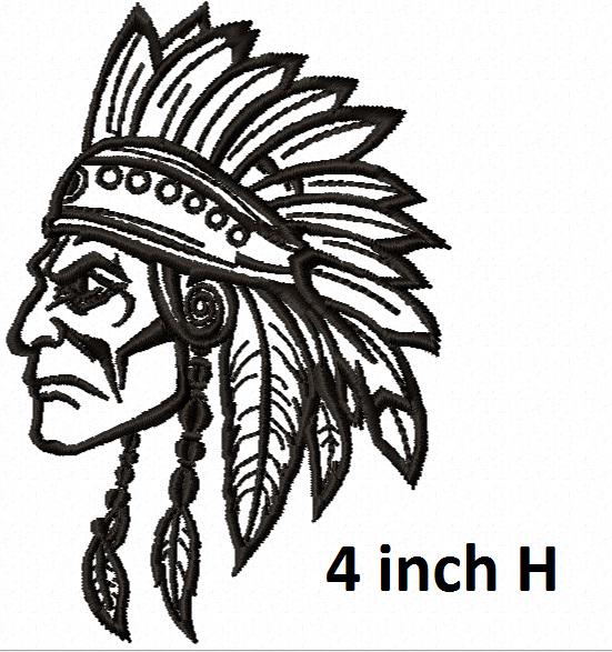 Indian Warrior Head Indian Chief Head Machine Embroidery Designs ...