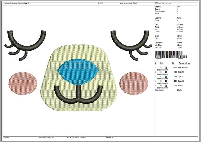 Teddy Bear Muzzle Machine Embroidery Design, Instantly Download - Etsy