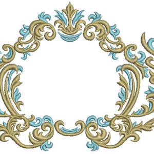 Baroque Monogram Frame Machine Embroidery Designs, Instantly Download ...