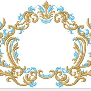 Baroque Monogram Frame Machine Embroidery Designs, Instantly Download ...