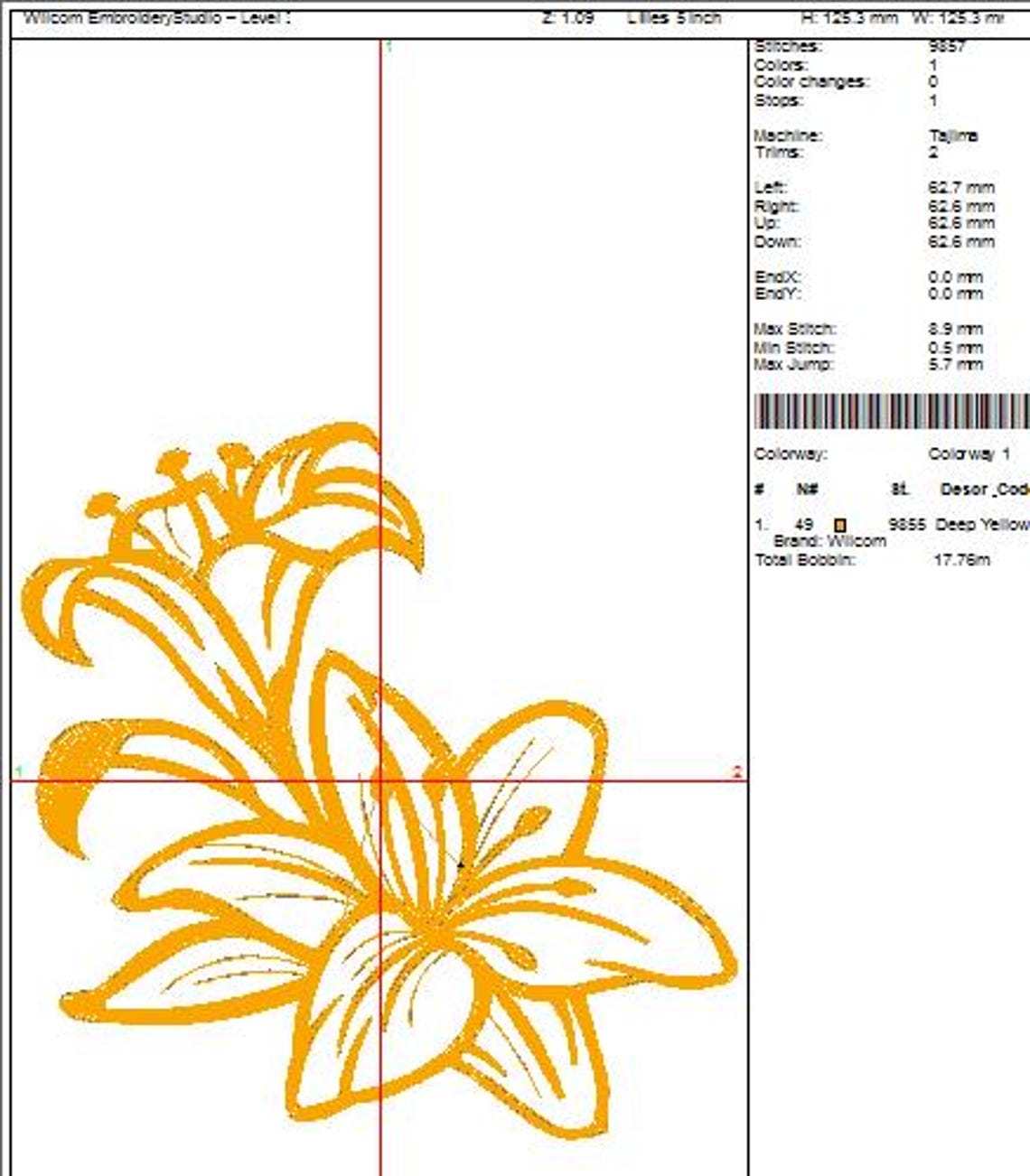 Gold Lilies Machine Embroidery Designs, Instantly Download - Etsy