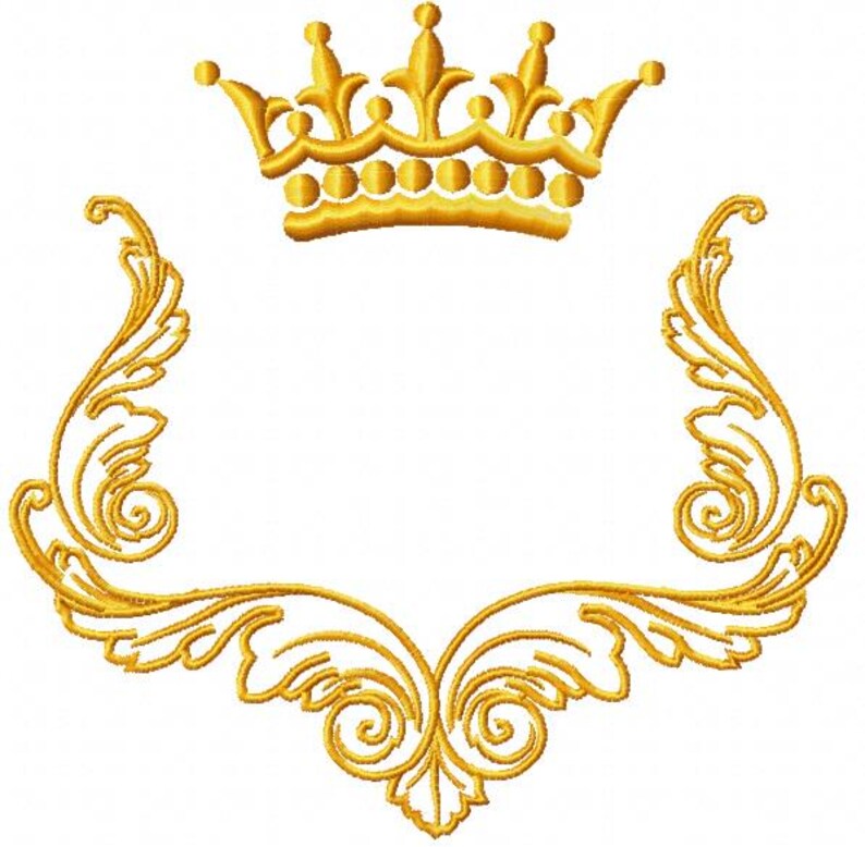 Floral Frame With Crown for Monograms - Letters Not Included Machine ...