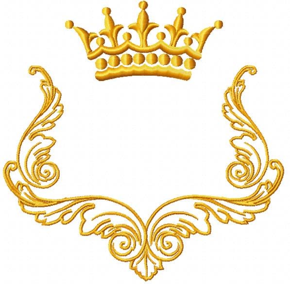 Floral Frame With Crown for Monograms - Letters Not Included Machine ...