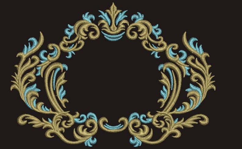 Baroque Monogram Frame Machine Embroidery Designs, Instantly Download ...