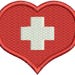 Heart and Medical Cross Red Cross Embroidery Embroidery Design, Machine ...