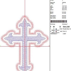 Cross Embroidery Design. Easter Cross Embroidery Design. Christian ...
