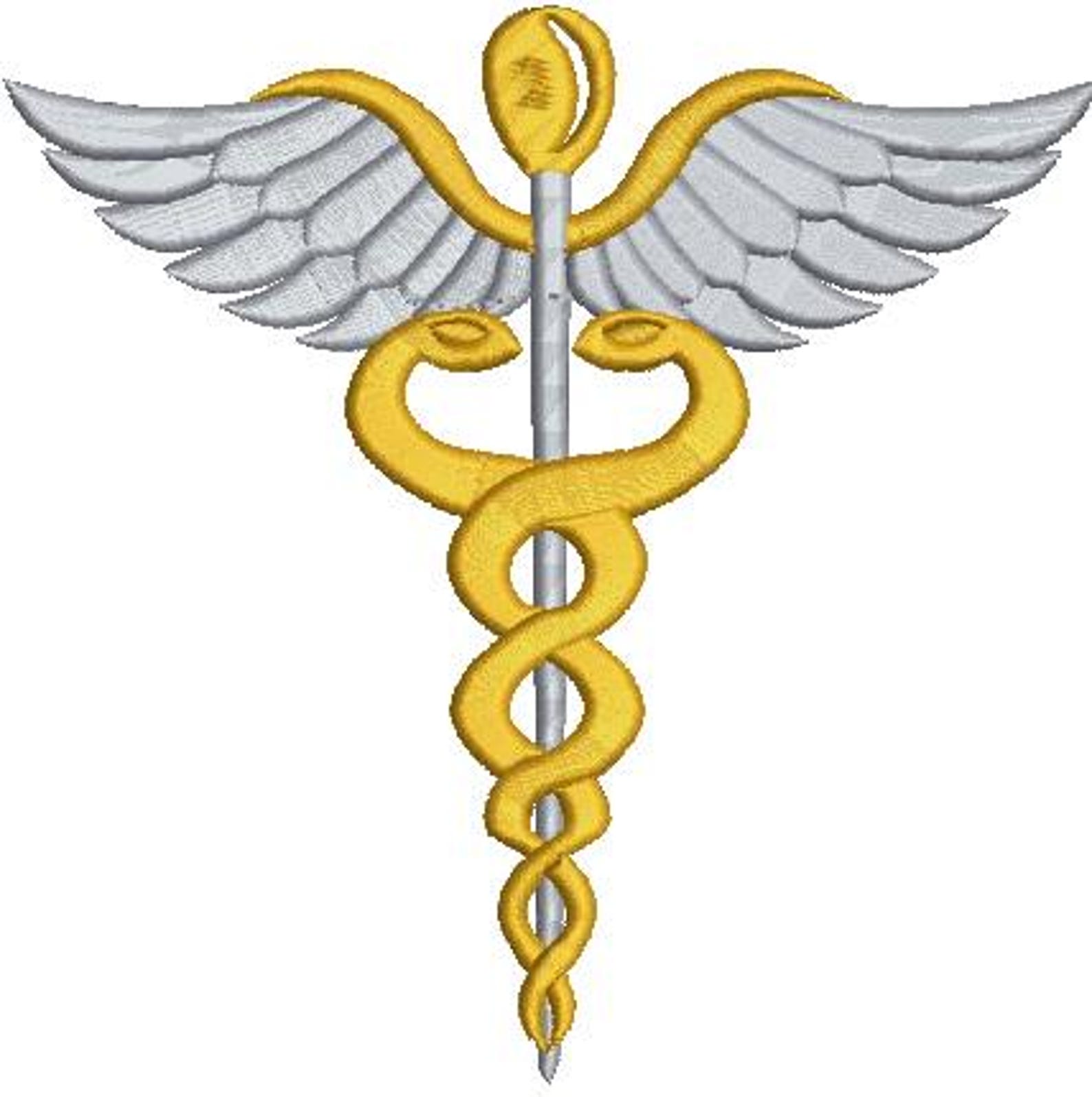 Caduceus Embroidery, Medical Pattern, Healthcare Design Embroidery ...