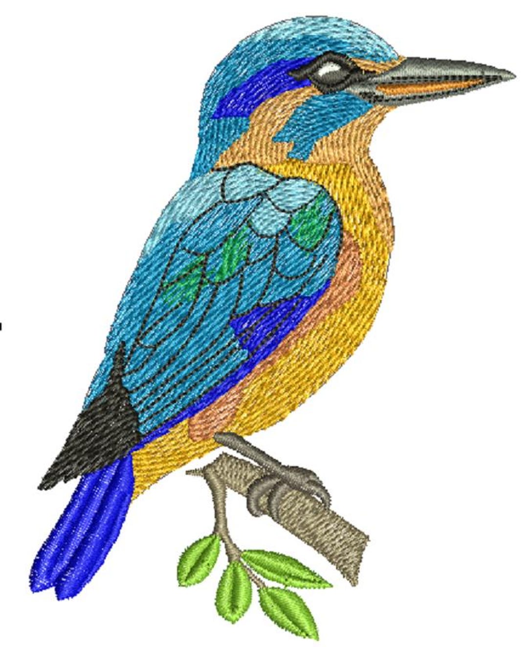 Kingfisher Machine Embroidery Design, Instantly Download - Etsy