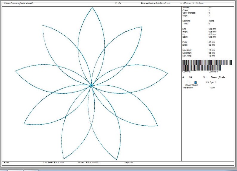 Pinwheel Outline Quilt Block 4 Sizes Machine Embroidery Designs ...