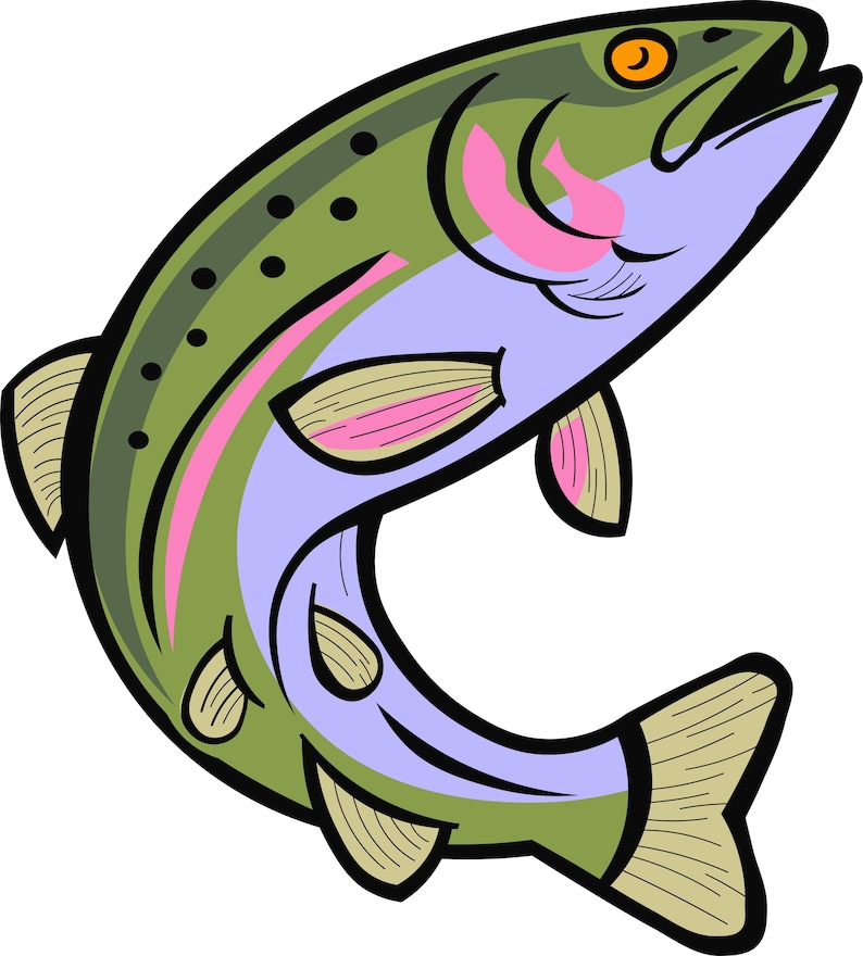 Trout Fish SVG. Dxf, PNG. EPS. Jpg Big Size , Instantly Download - Etsy
