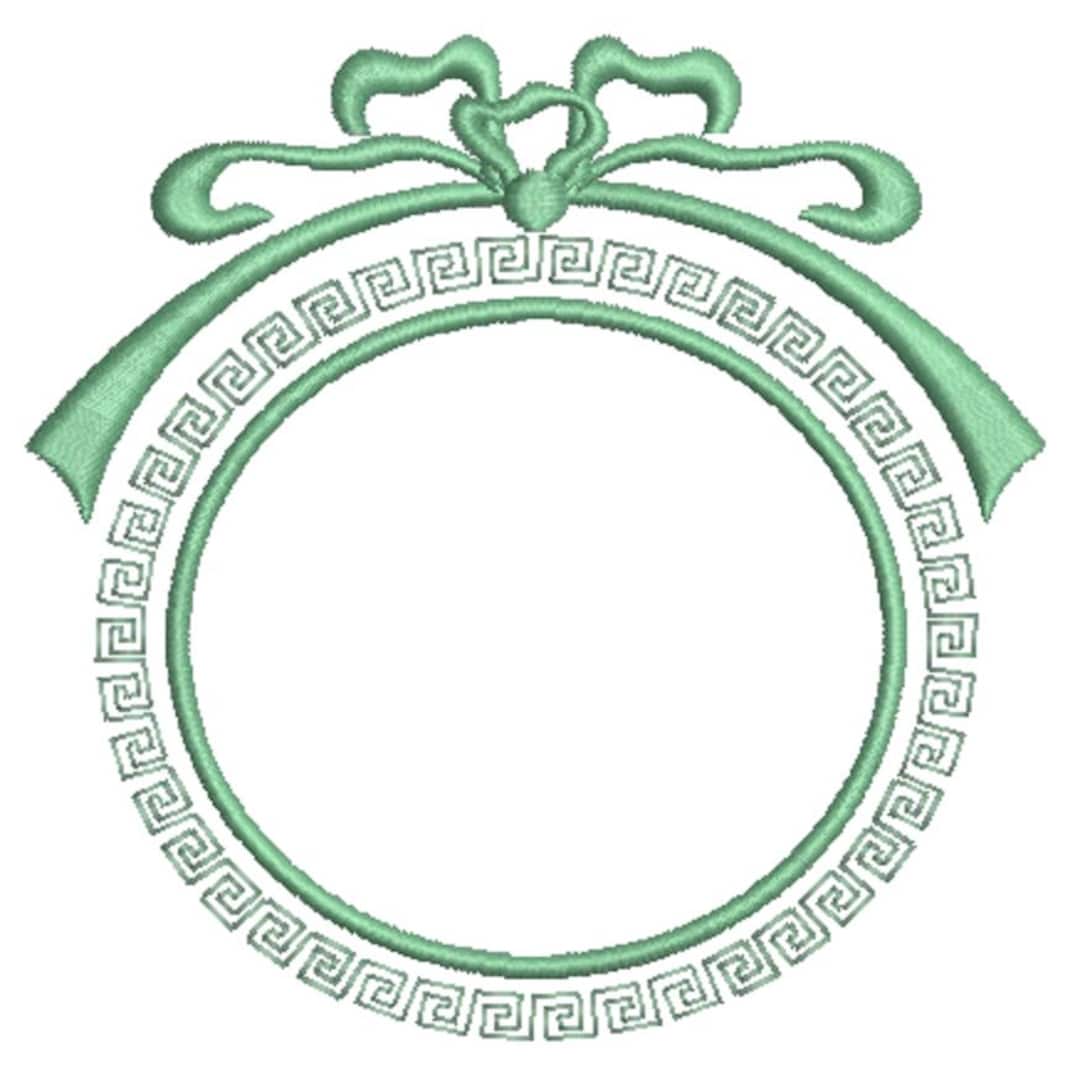 Crown and Bow Monogram Frame Machine Embroidery Design for ...