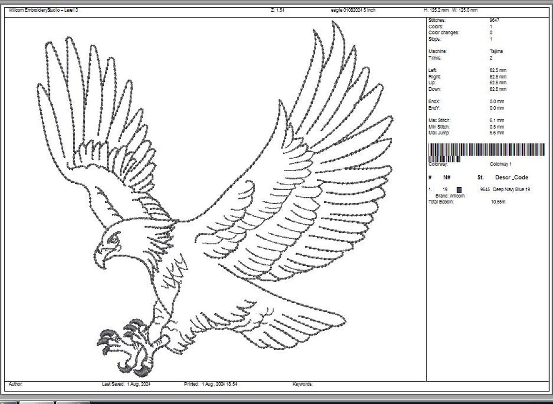 American Bald Flying Eagle Machine Embroidery Designs, Instantly ...