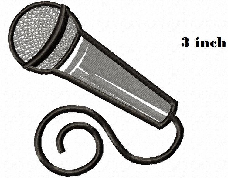 Microphone Machine Embroidery Design, Instantly Download - Etsy