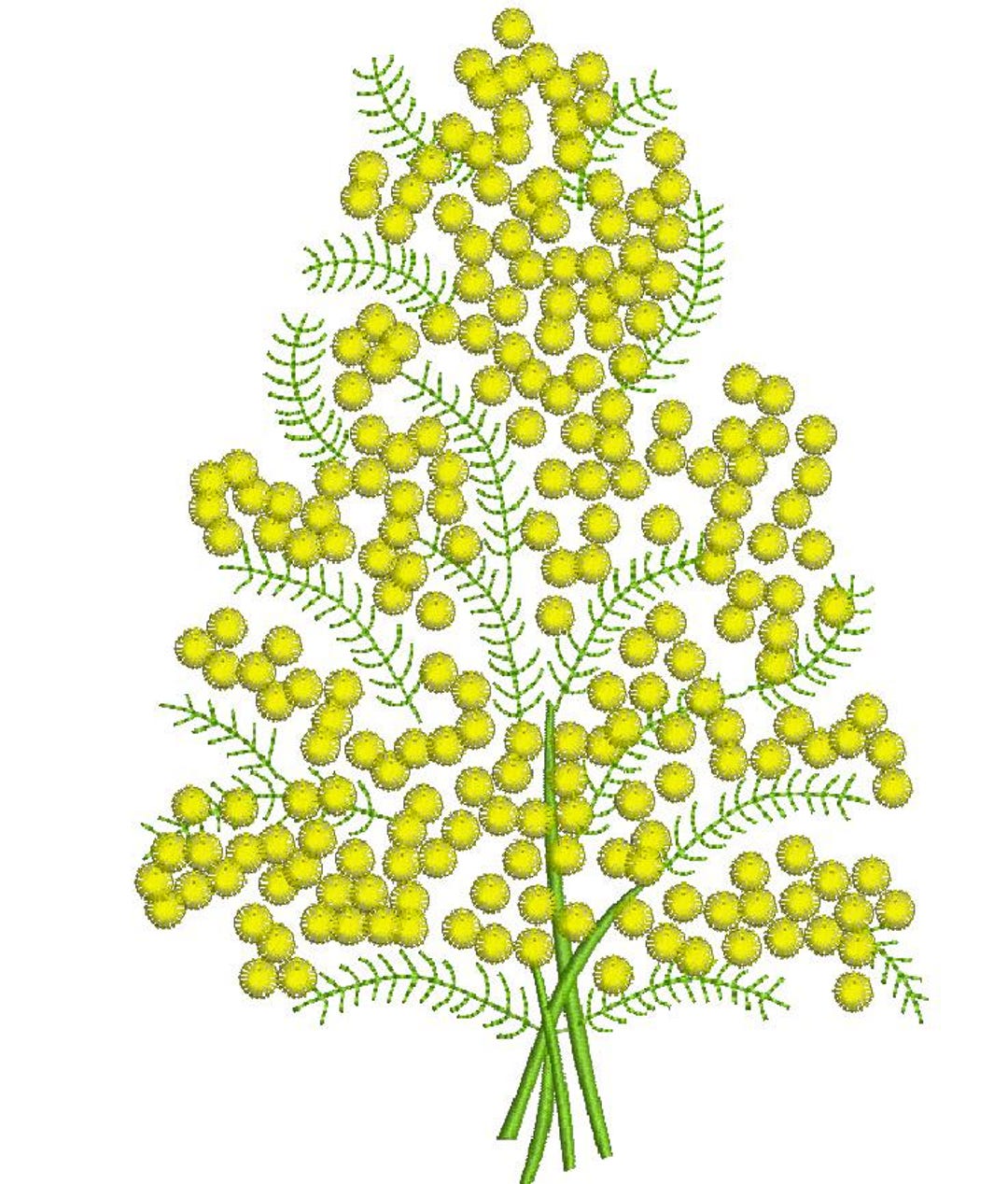 Mimosa Branch Machine Embroidery Design, Instantly Download - Etsy