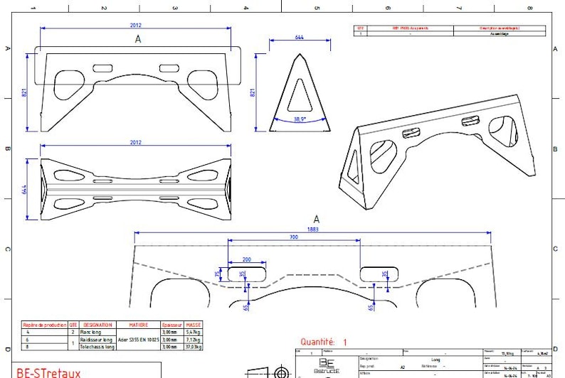 DIY Long Trestles, Metal, Industrial, Work Support, Production Plans ...