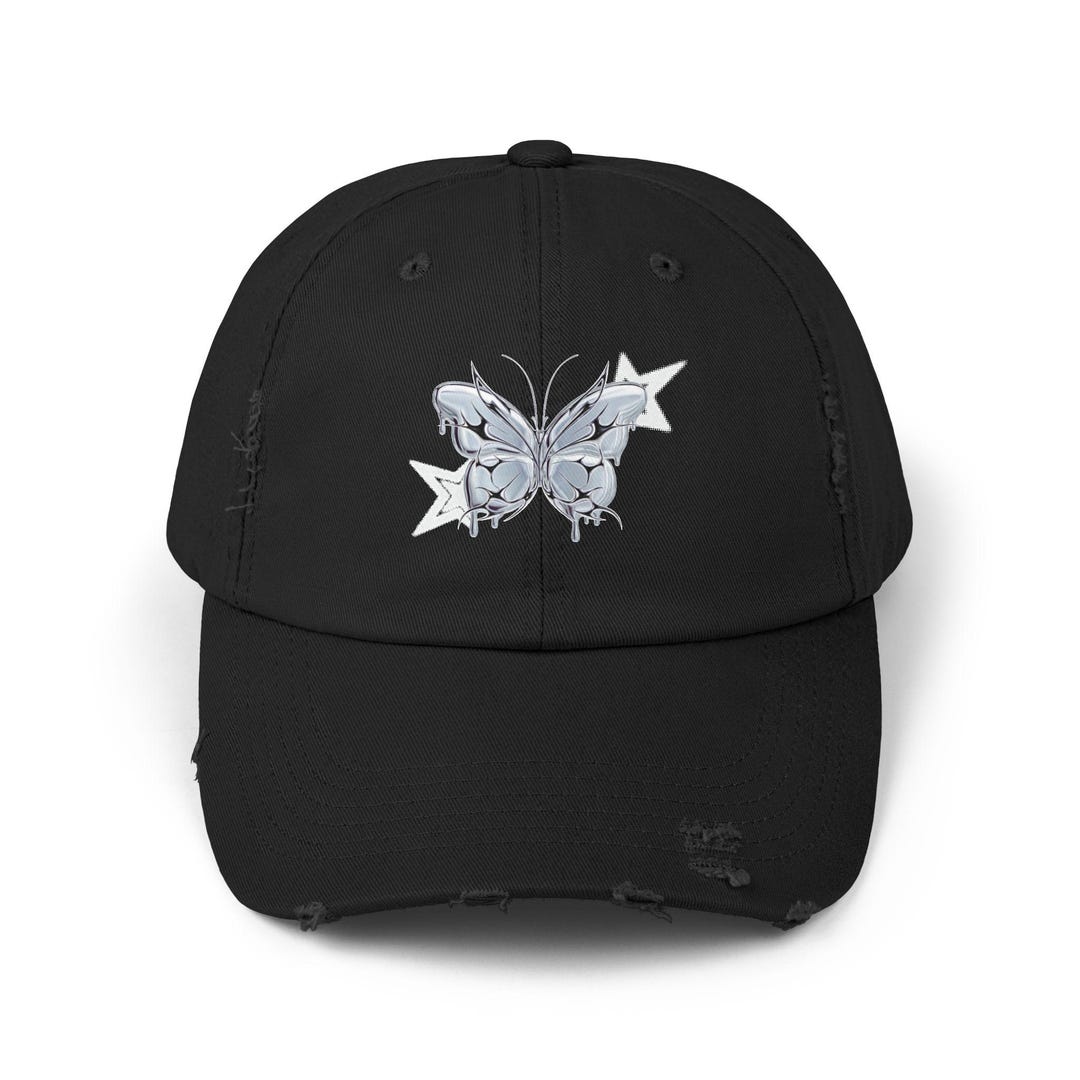 Y2K Butterfly Star Cap | Retro 2000s Aesthetic | Streetwear Cap ...