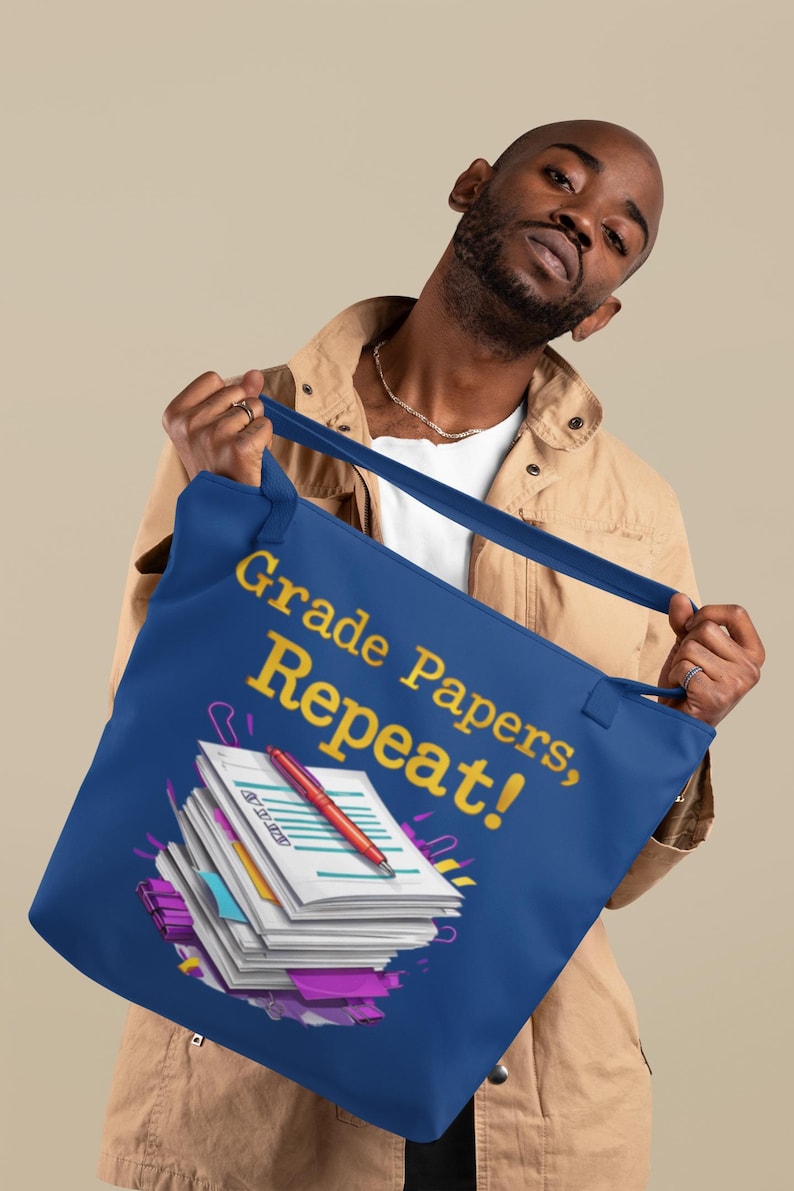 Grade Papers, Repeat! Tote Bag, Birthday Gift, Teacher Appreciation ...