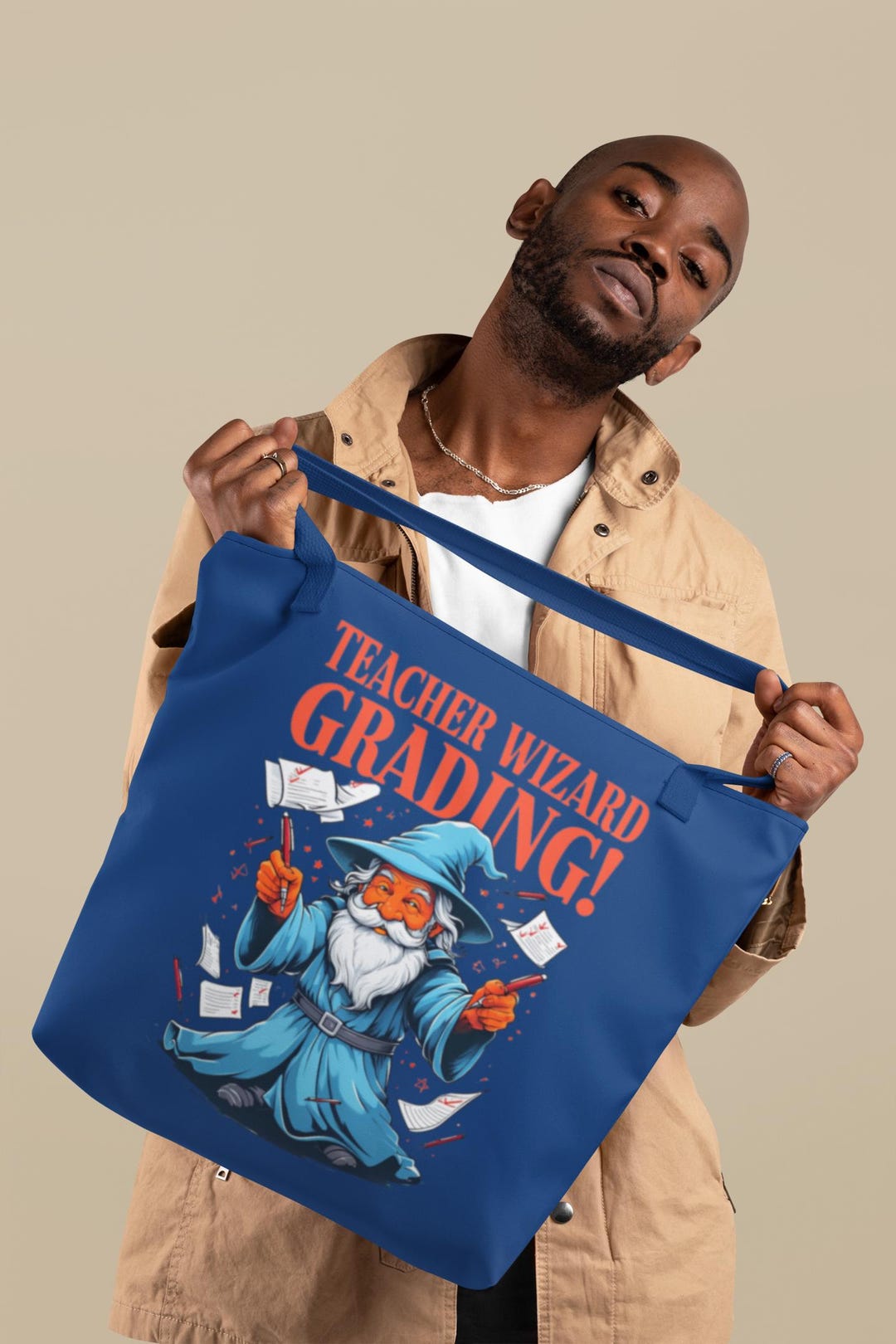 Teacher Wizard Grading! Tote Bag, Birthday Gift, Teacher Appreciation ...