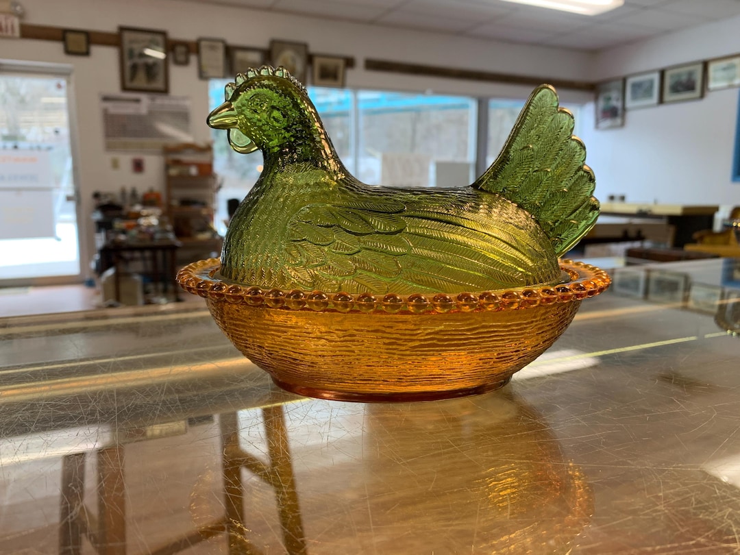 Indiana Glass Hen on Nest Mismatch Set - Etsy