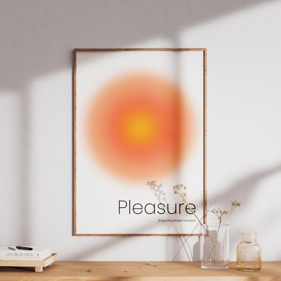 Minimalist Abstract Pleasure Poster, Orange Gradient, Modern Typography ...