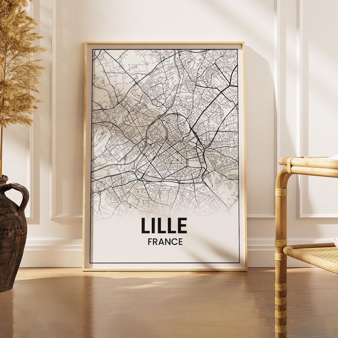 Lille Map Poster, Map of Lille France, City Map Poster, Decorative City Map, Minimalist City ...