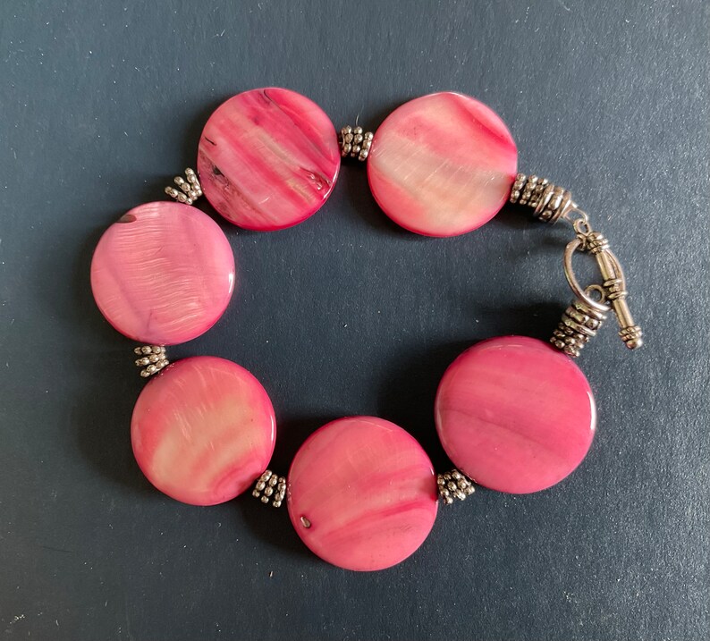 Pink Shell Bracelet, Pastel, Pinkish, Pale Pink, Shell Jewelry, Beaded ...