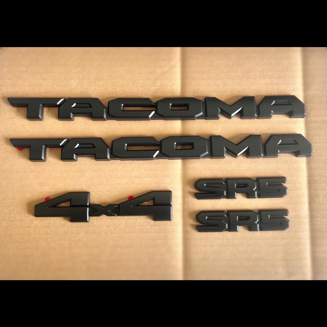 5-piece Blackout Emblem Overlay Kit for 2024-2026 Tacoma 4x4 SR5 ...