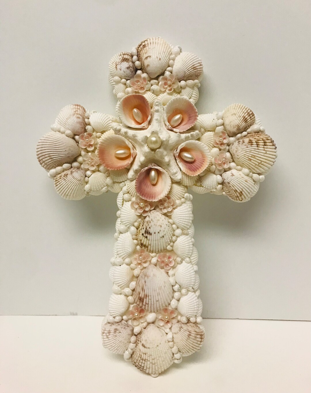 Shell Cross With Rose Cockle Shells - Etsy