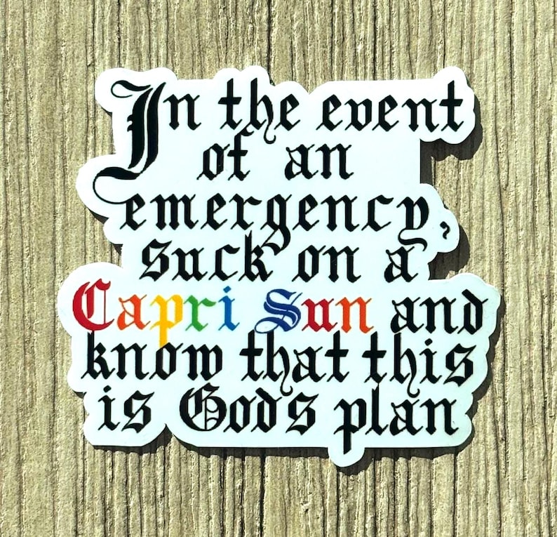 Emergency Capri Sun Sticker - Etsy