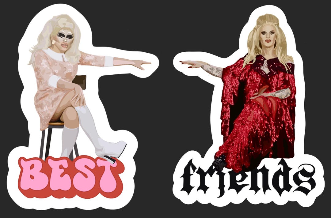 Trixie and Katya Best Friends Stickers - Etsy