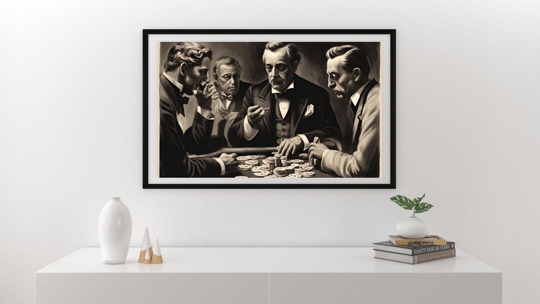 Vintage Poker Game Art Print: Unique Wall Decor (digital Download) - Etsy