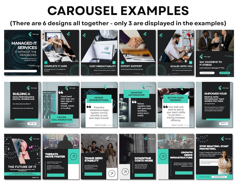Canva Templates for Technology Businesses | Carousels for LinkedIn and ...