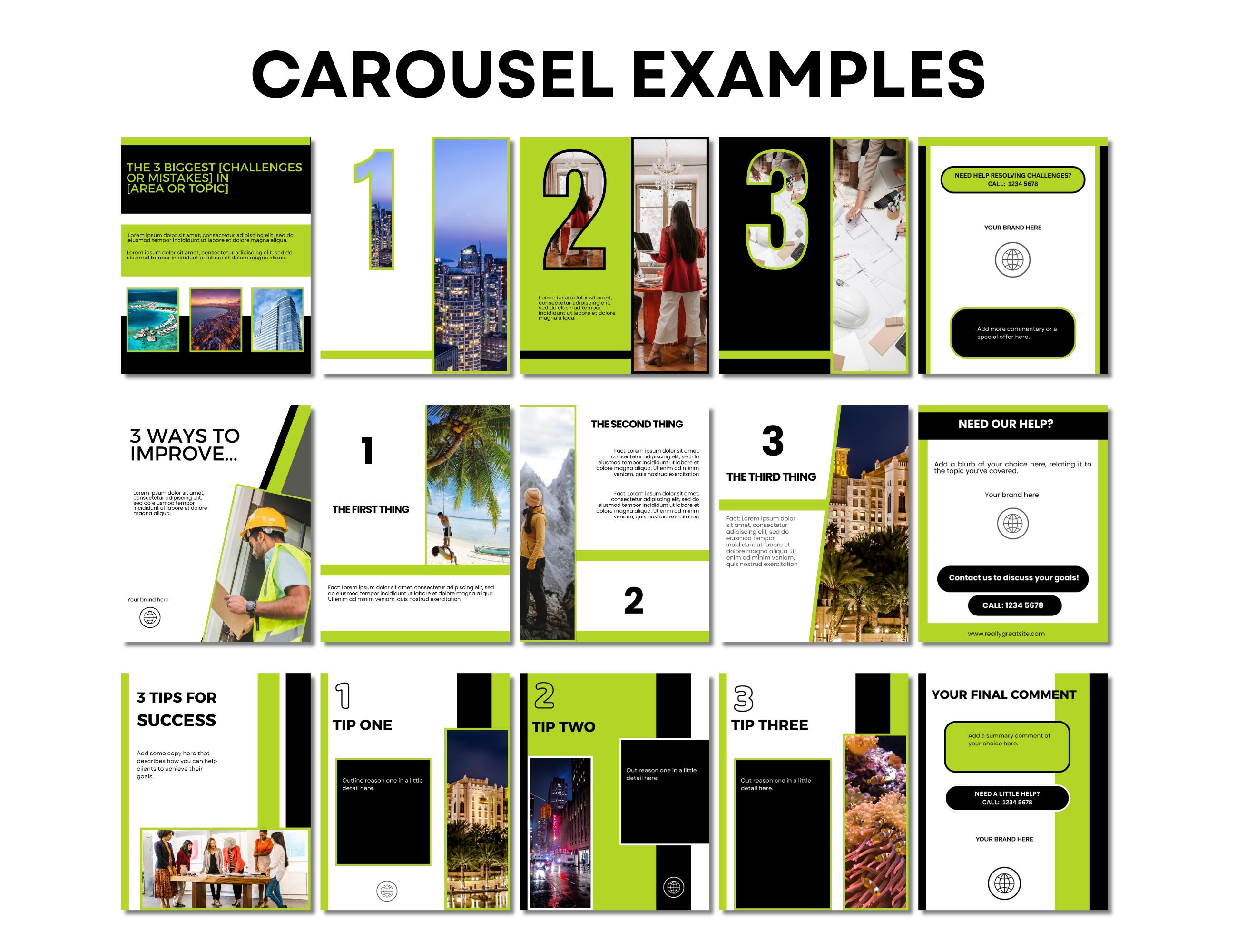 Linkedin Carousel Template Set for B2B Marketing: Canva Customizable - Etsy